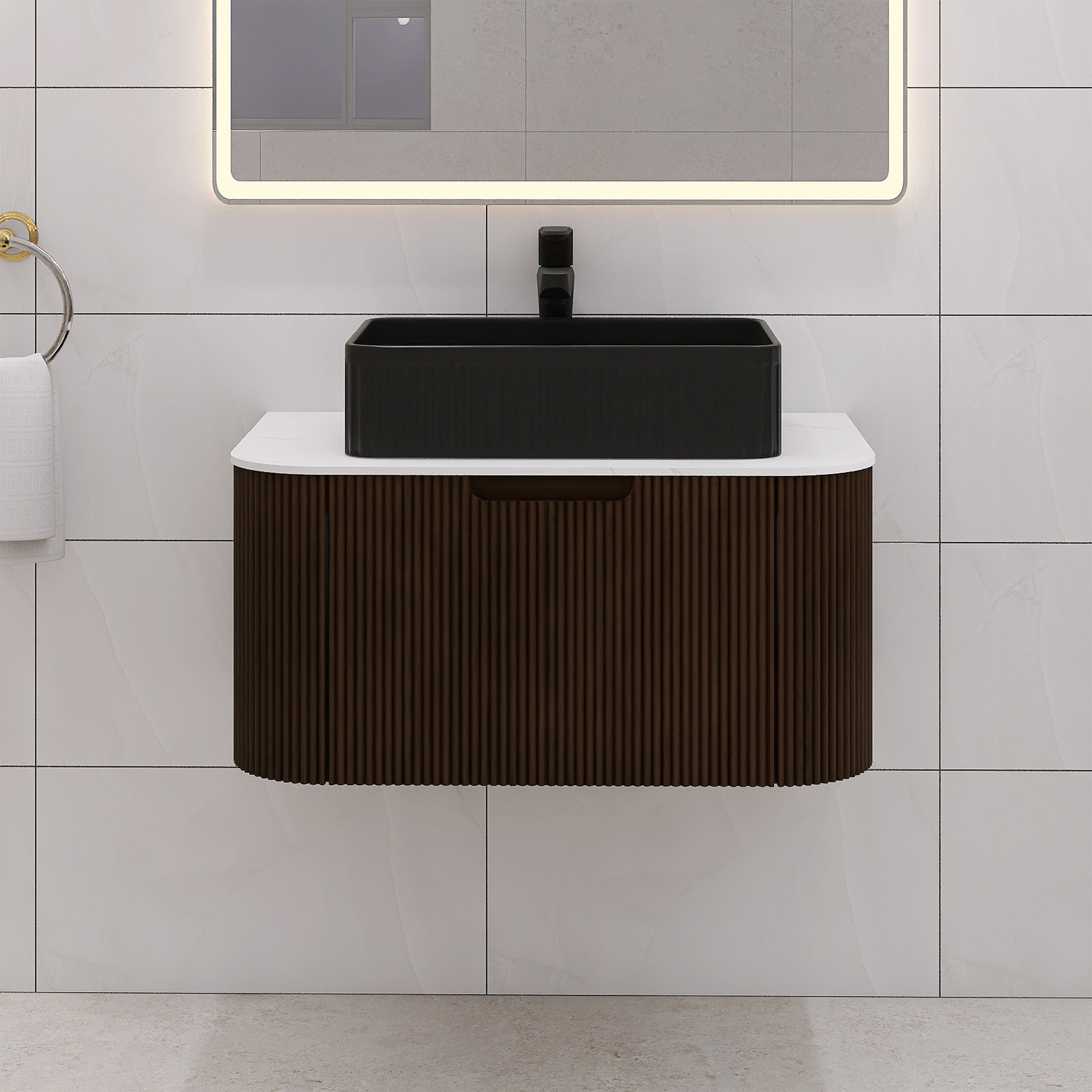 Brayden Studio® 30" Bathroom Vanity With Sink, Wall-Mounted Floating ...