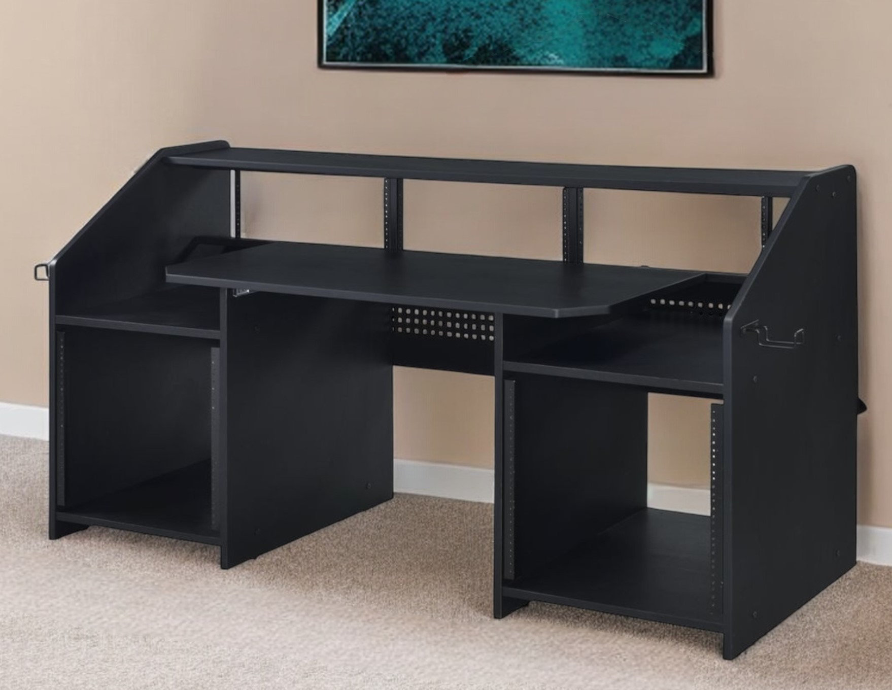 HomeRoots 71" Black Music Desk | Wayfair