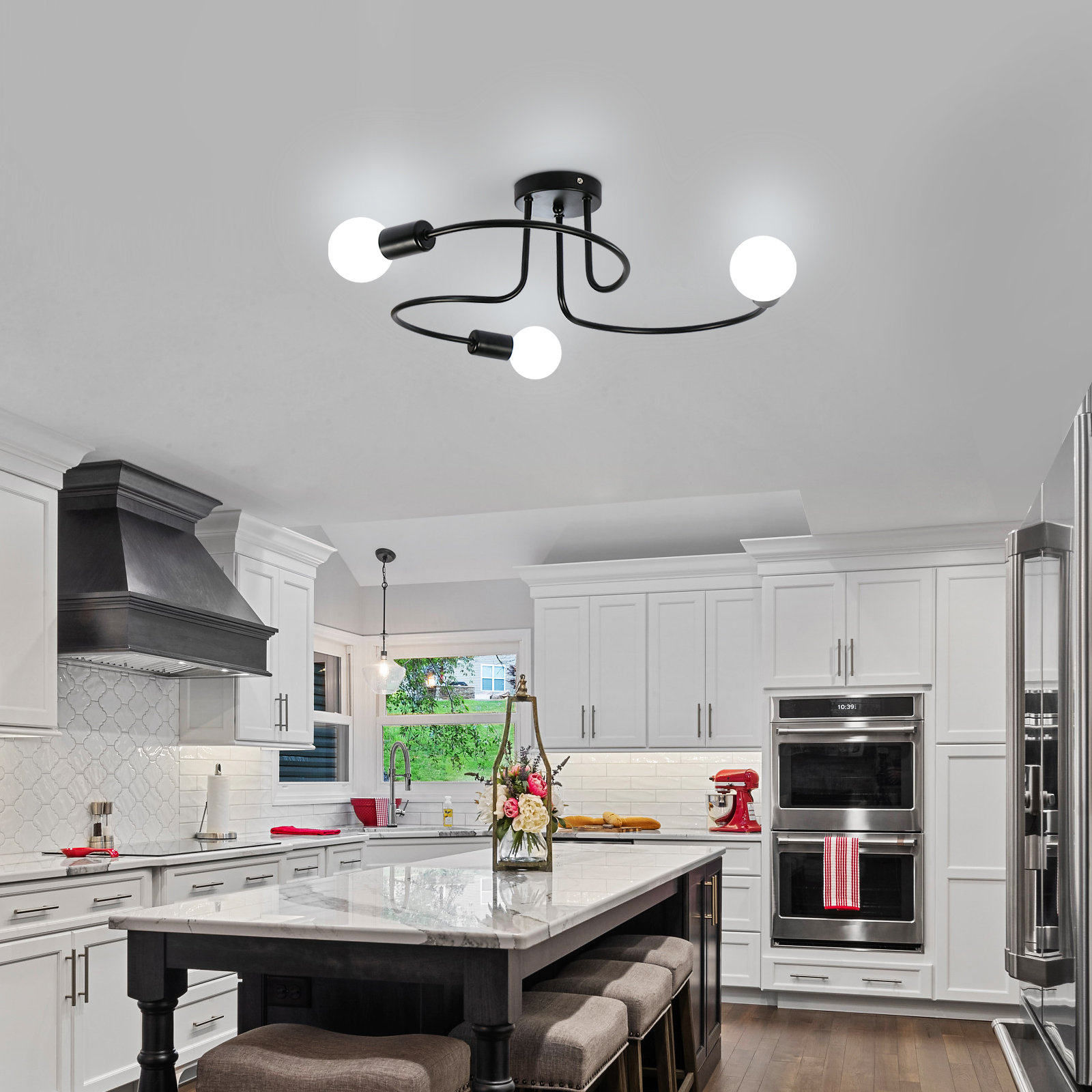 Metro Lane Ayreanna 3-Light Sputnik Flush Mount Ceiling Light | Wayfair ...