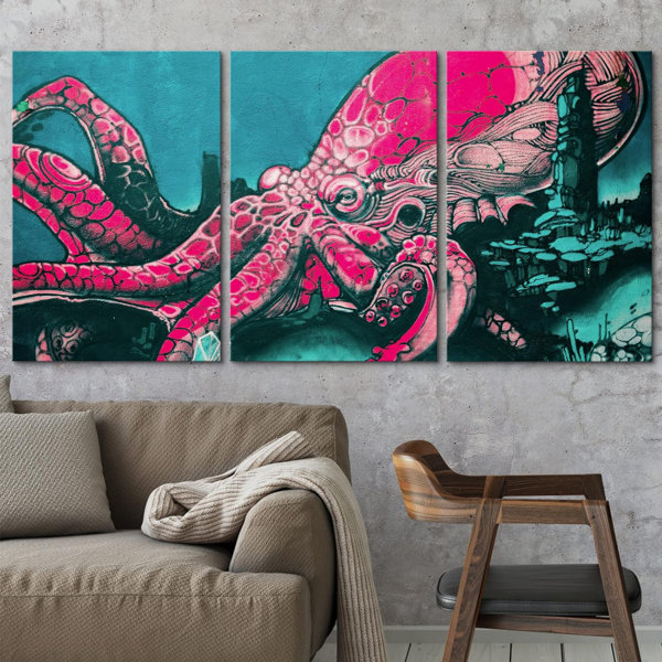 IDEA4WALL Spray Paint Monster Sea Octopus Graffiti & Street Art Comic ...