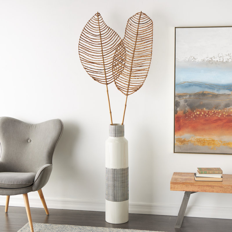 Bay Isle Home™ Bamboo Wood Handmade Tall Palm Leaf Woven Stick Leaf ...