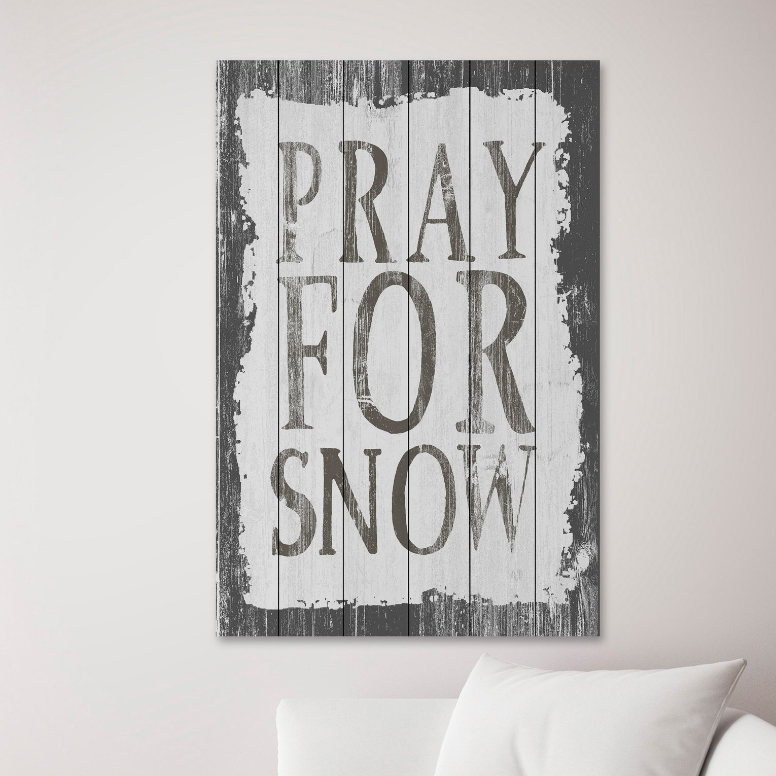 Loon Peak® Pray for Snow - Textual Art Print on Wood | Wayfair