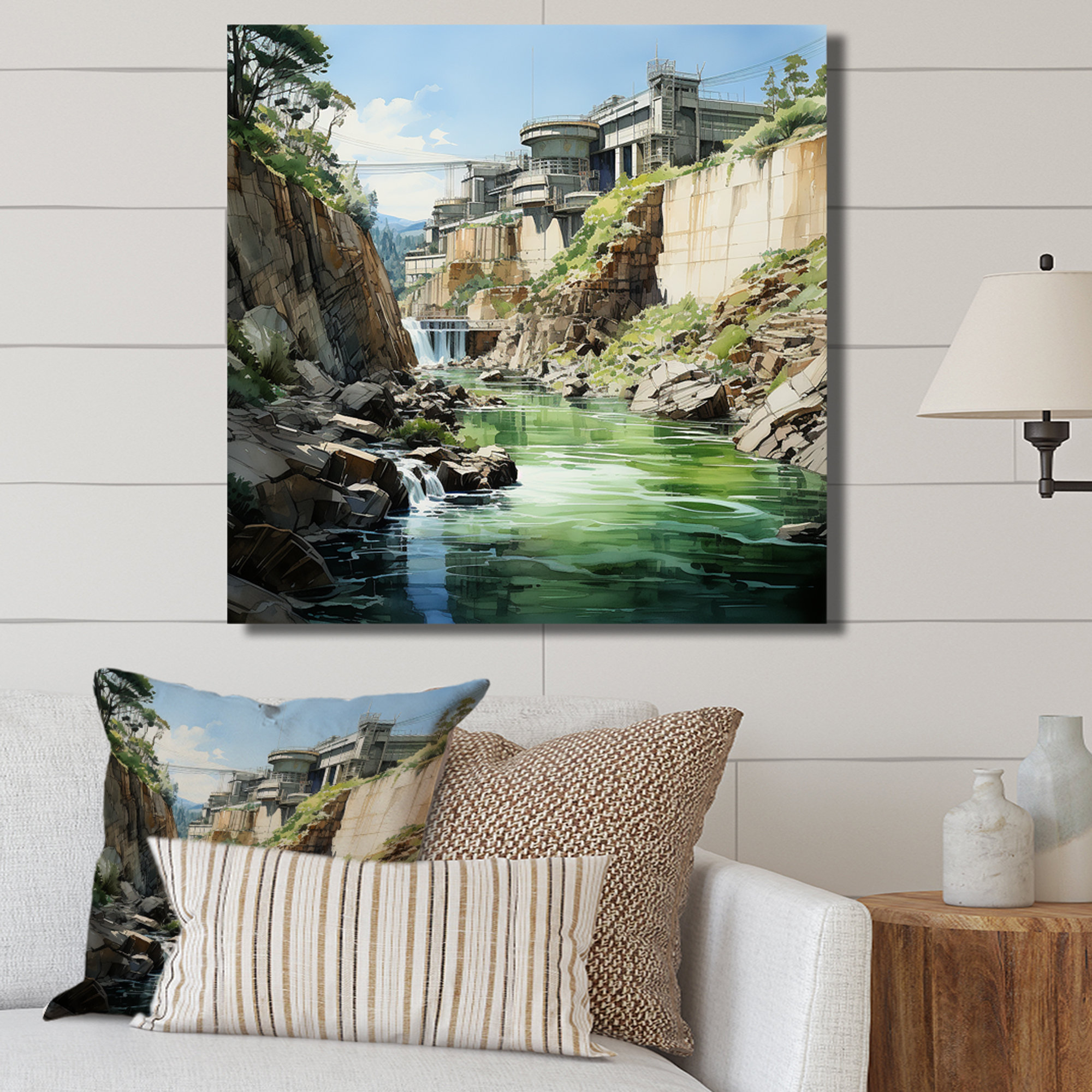 Winston Porter Analytic Drawing Of A Dams On Canvas Print | Wayfair