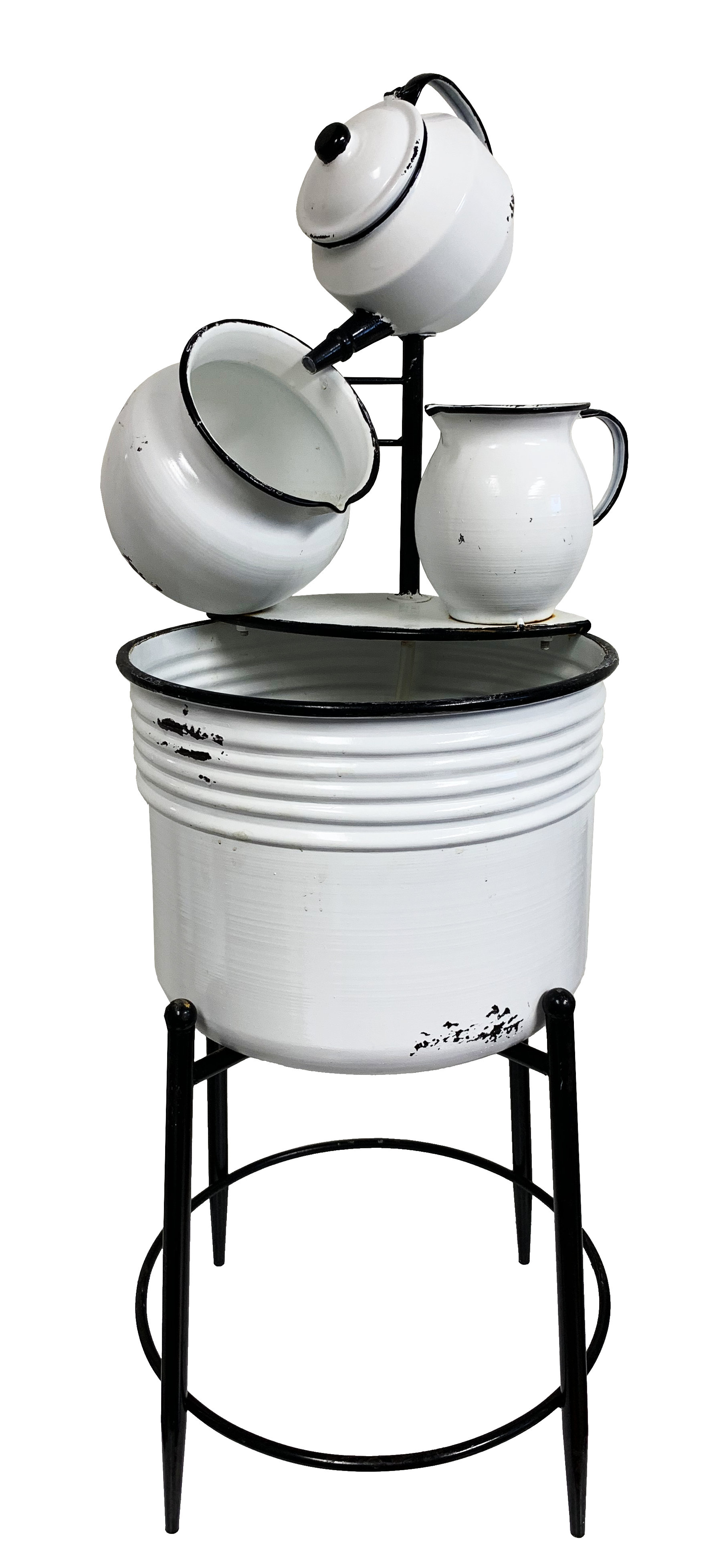 Continental Art Center Metal Teapot and Pitcher Water Fountain with ...