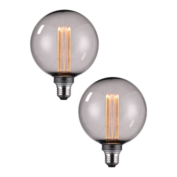 ESCENA LED G125 Globe Edison Bulbs Dimmable, Smoke Gray, E26 Medium ...