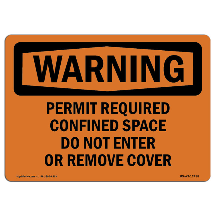 SignMission Permis requis: espace clos ne pas entrer - Wayfair Canada