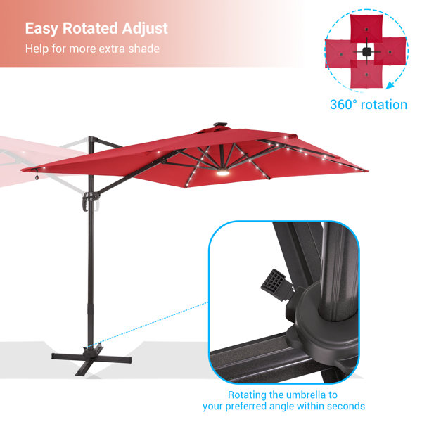 Arlmont & Co. Rinna 120'' x 96'' Rectangular Lighted Cantilever ...