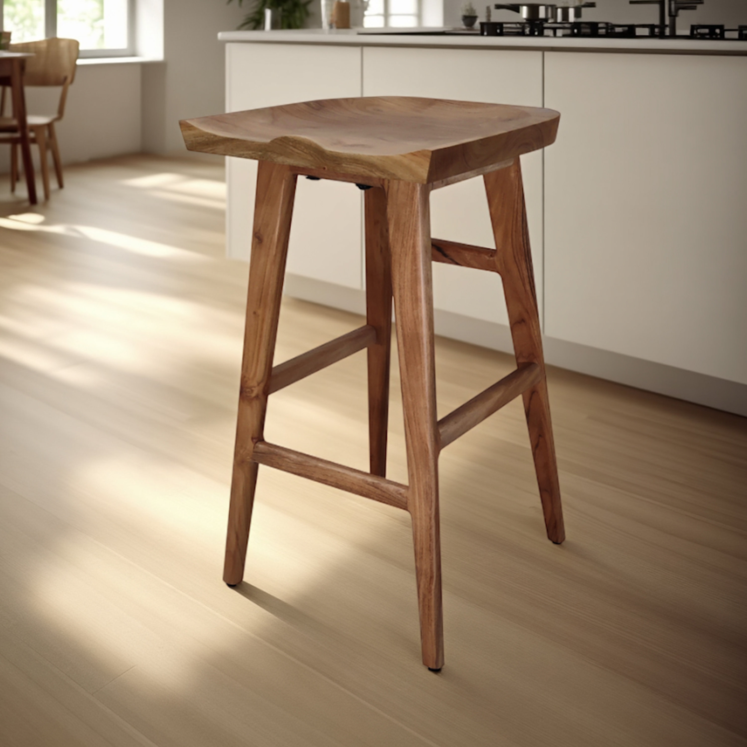 Millwood Pines Tisa Backless Counter Height Stool, Handcrafted Saddle ...