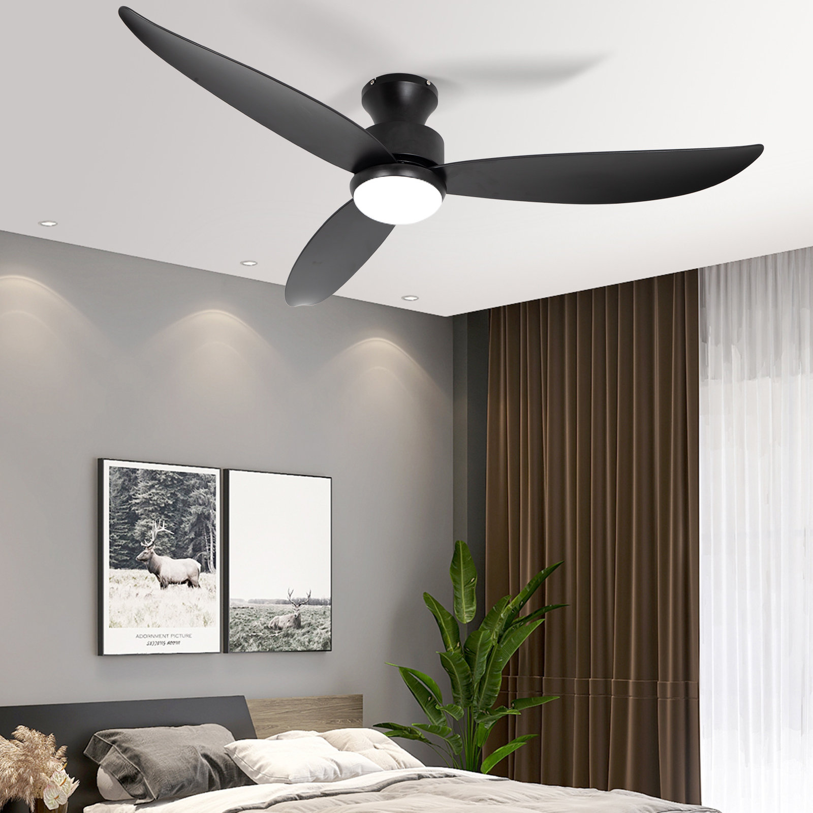 Ebern Designs 52'' Modern Black Ceiling Fan - Wayfair Canada