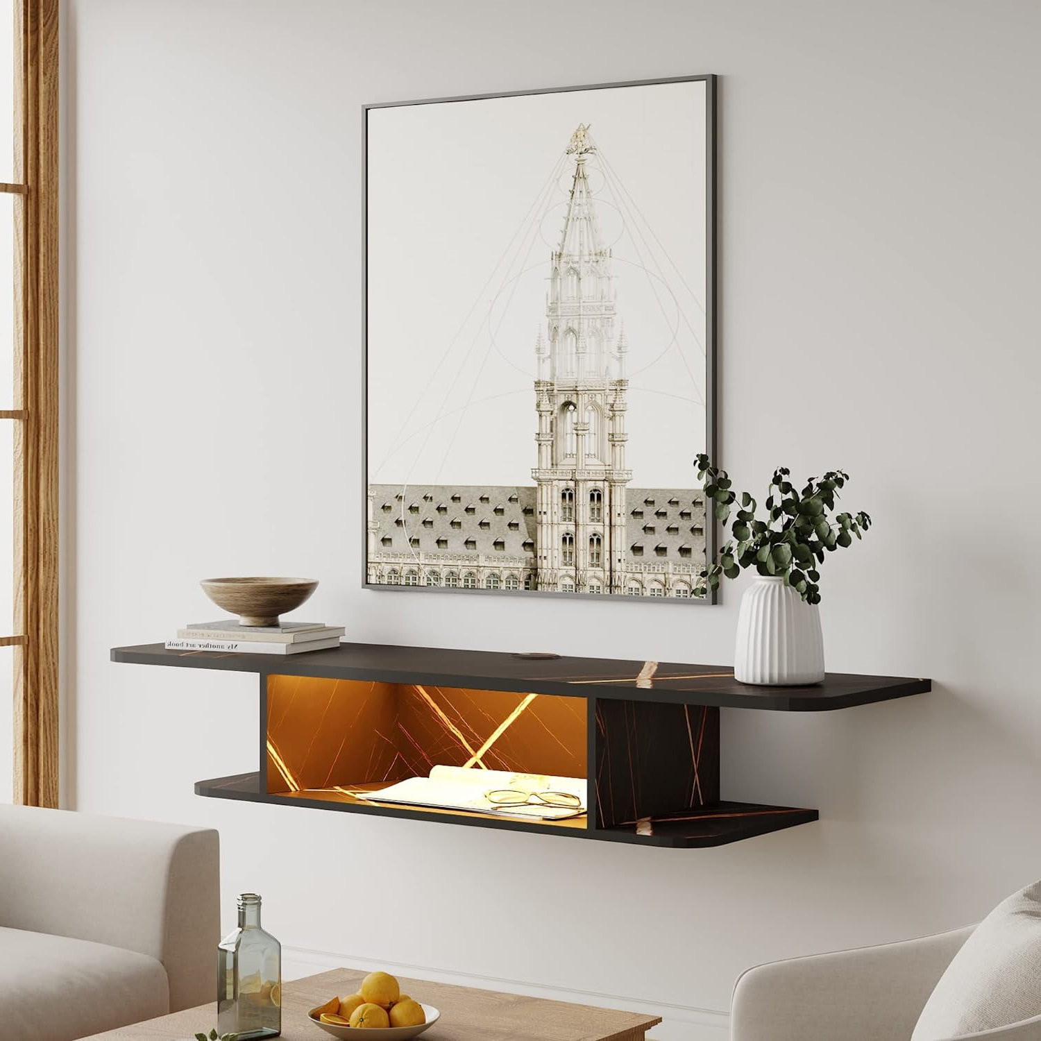 Wade Logan® Arreanna Floating TV Stand for TVs up to 55" & Reviews ...