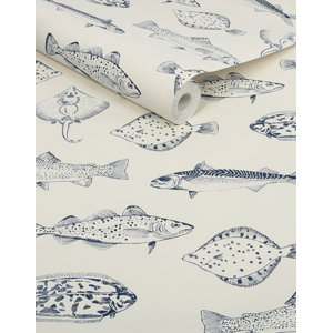 Joules Name The Plaice Coast Blue Wallpaper | Wayfair.co.uk