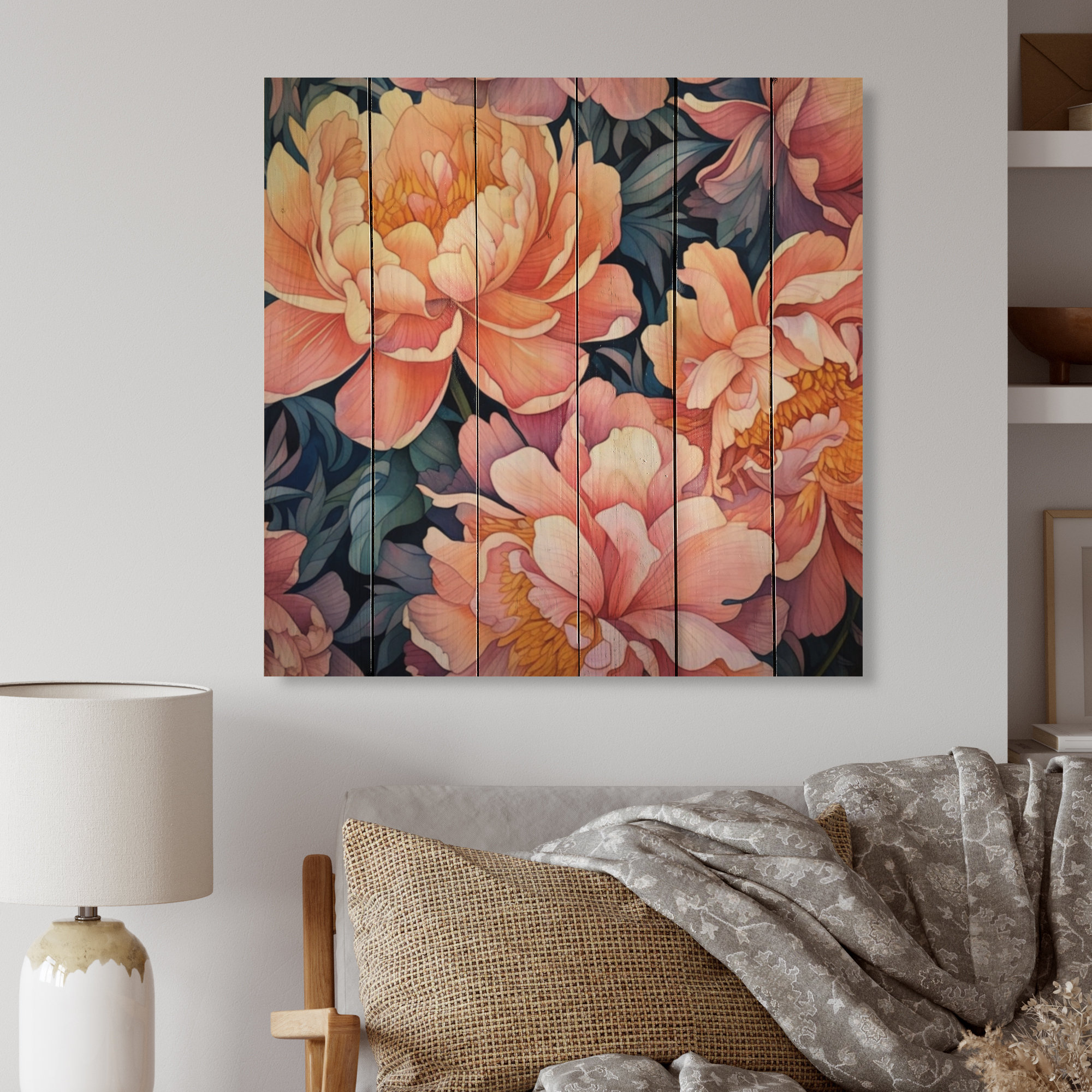 Red Barrel Studio® Keara Pink Peony Captivating II On Wood Print | Wayfair