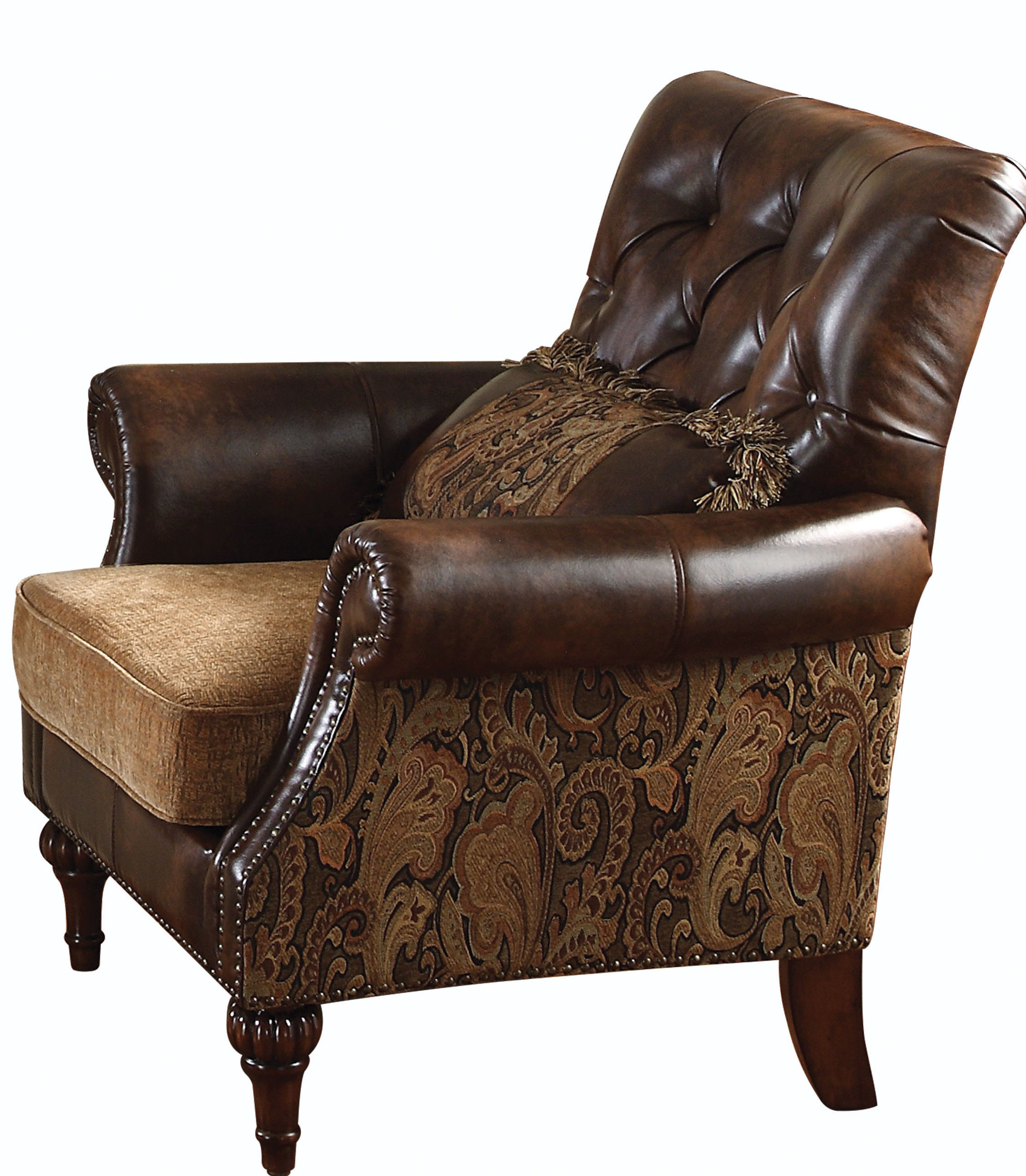 Winston Porter Dreena Tufted Armchair in Brown & Cherry & Reviews | Wayfair