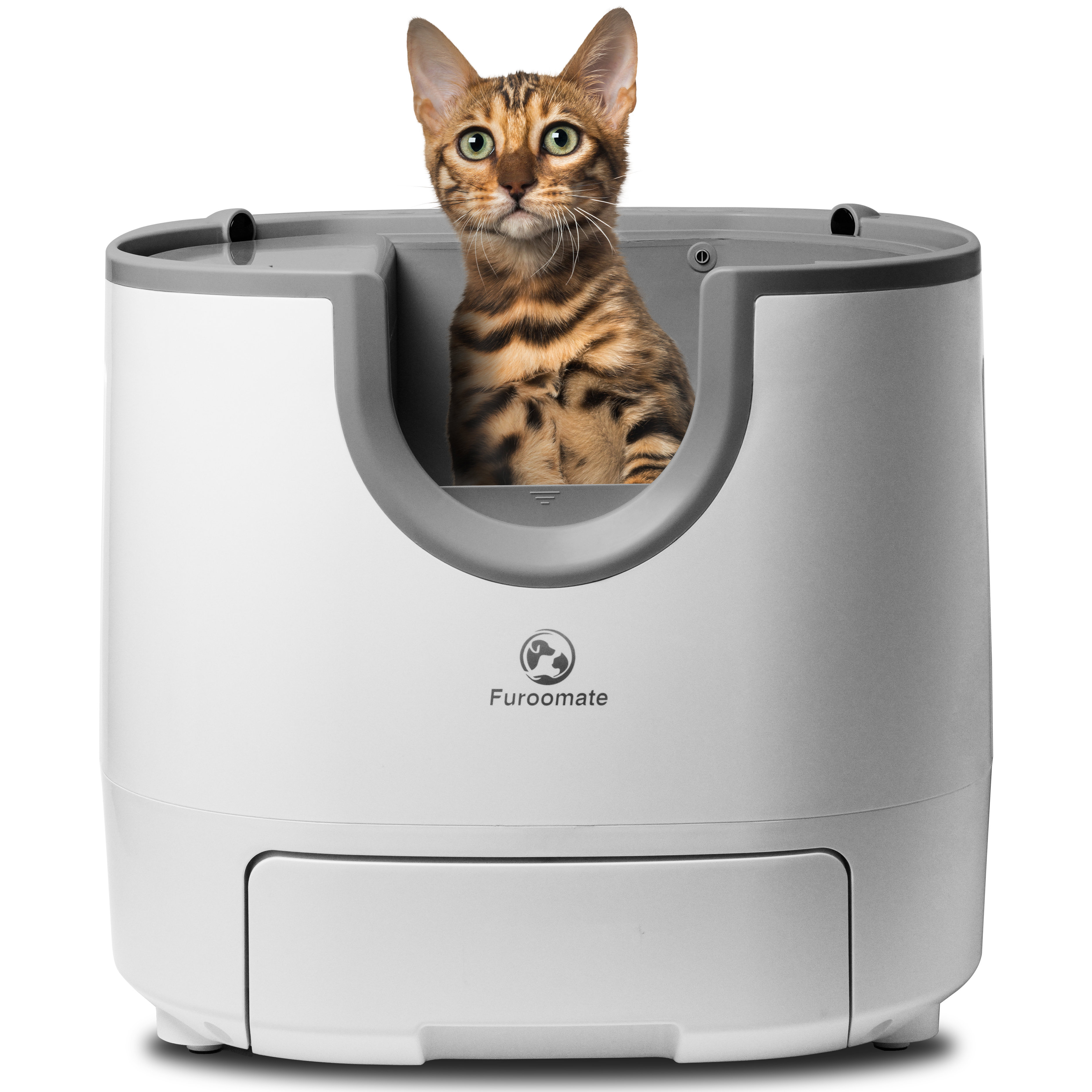 Hokku Designs Furoomate Open Self Cleaning Cat Litter Box, Smart ...