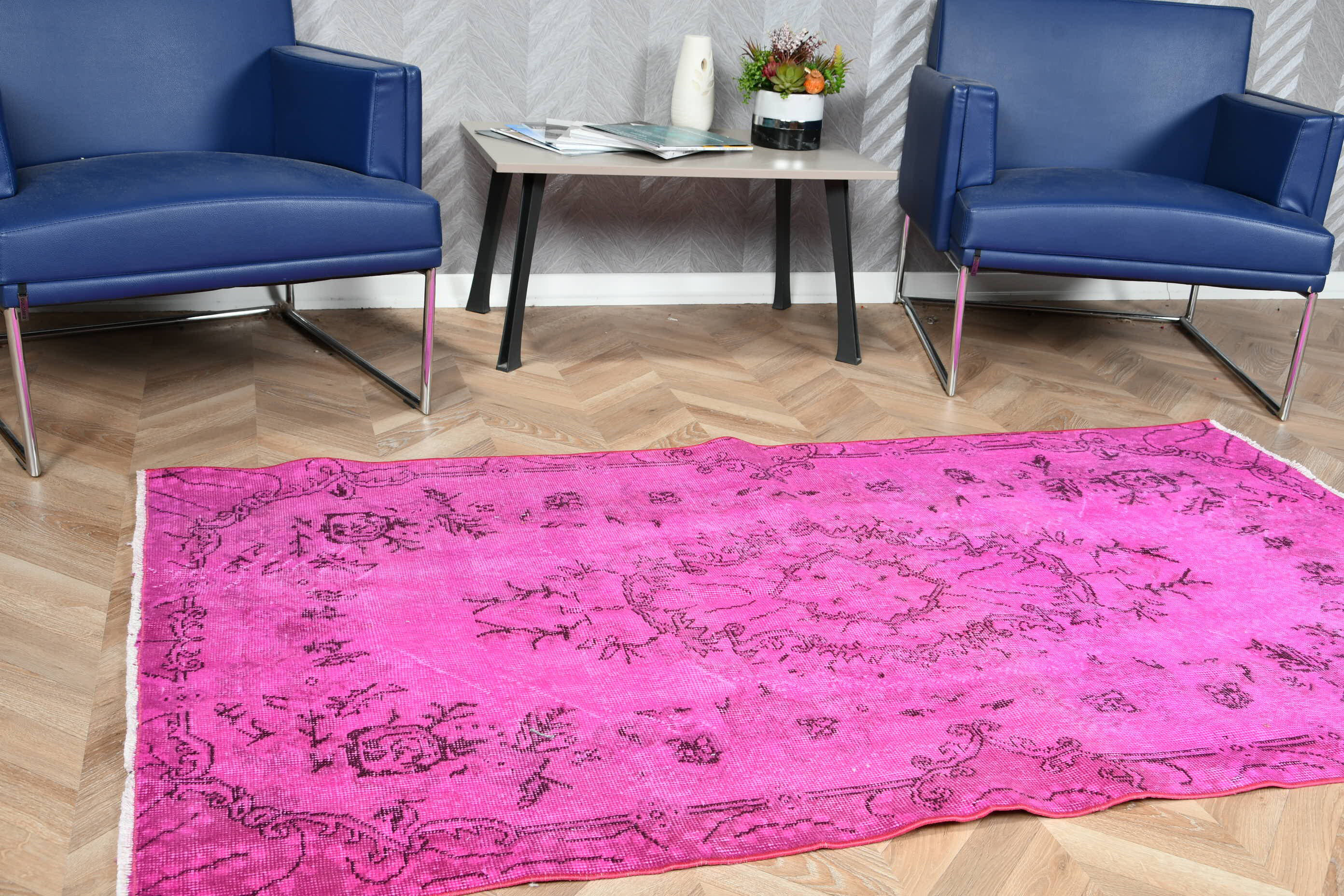 Bungalow Rose Handmade Vintage Turkish Pink Accent Rug With Bohemian ...