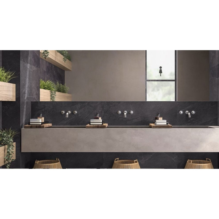 EMIL CERAMICA Nordika Series 12" x 24" Porcelain Stone Look Wall Floor ...