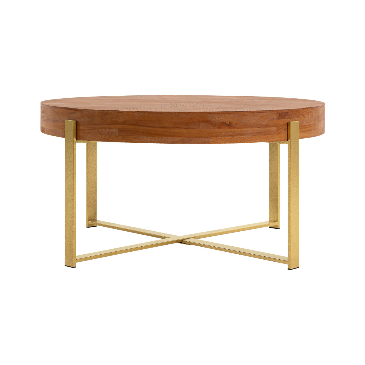George Oliver 33.86"Modern Retro Splicing Round Coffee Table, Fir Wood ...