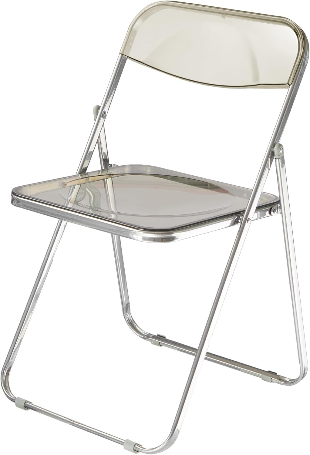 Brayden Studio Transparent Acrylic Modern Folding Chair With Chrome ...