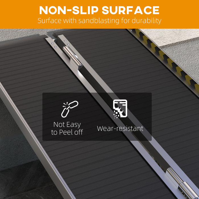 HomCom Metal Foldable Threshold Ramp,Portable Ramp | Wayfair