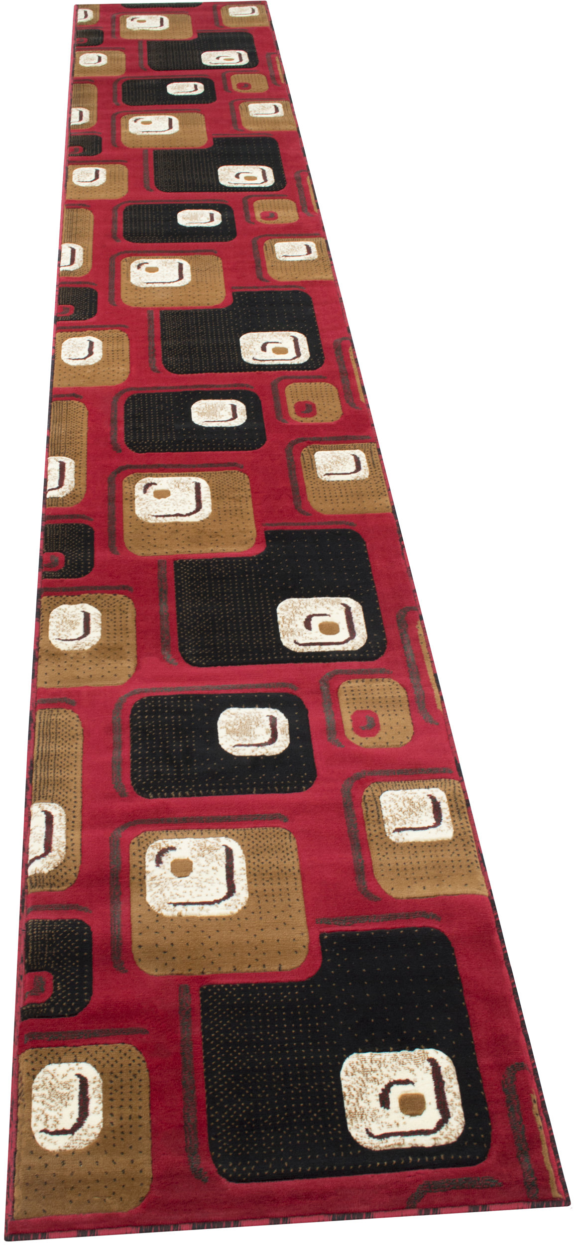 Ebern Designs Diboll Geometric Pattern Red/Brown Area Rug | Wayfair
