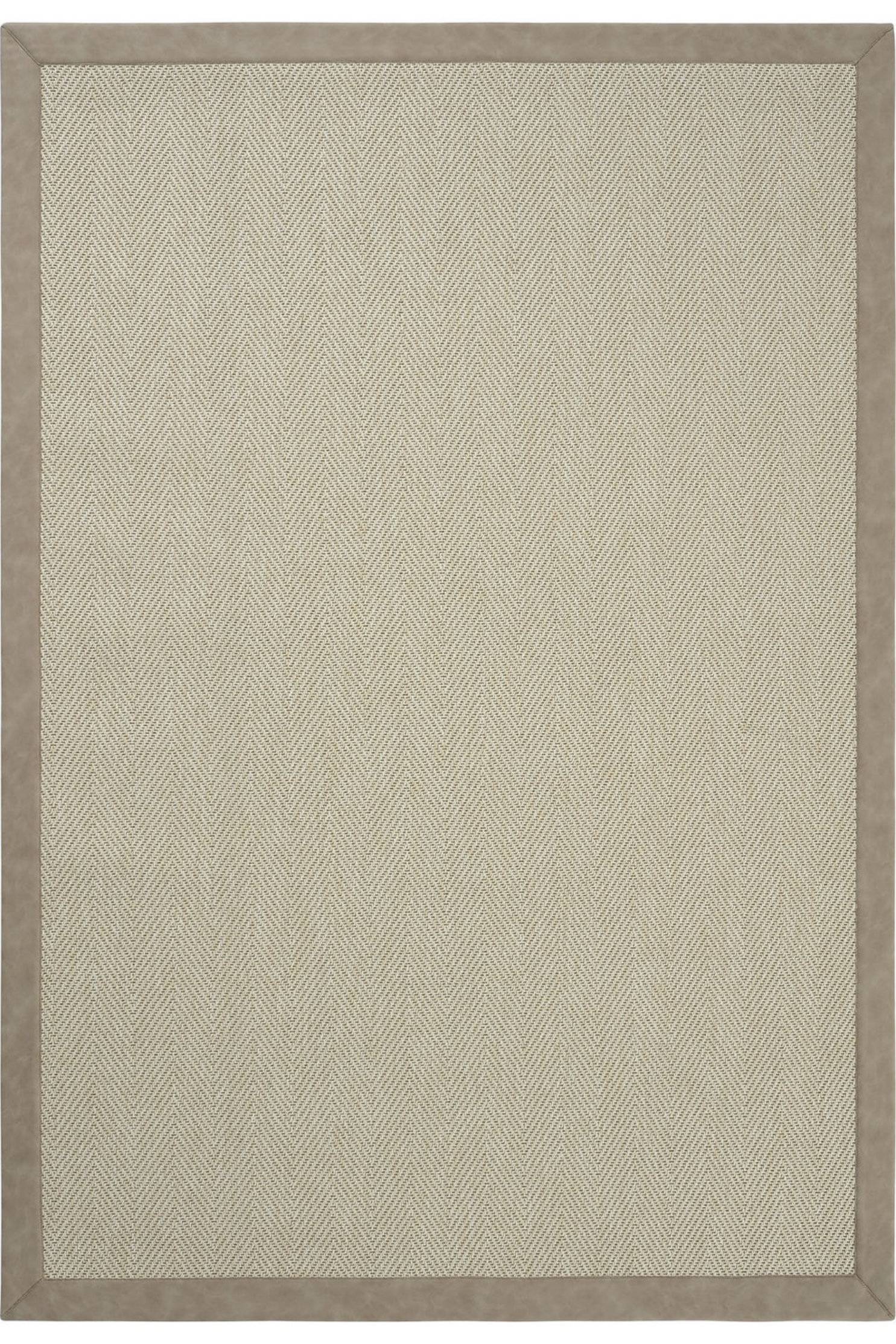 Rugpera Anita Cream Herringbone Leather Casa Border Sisal Carpet ...