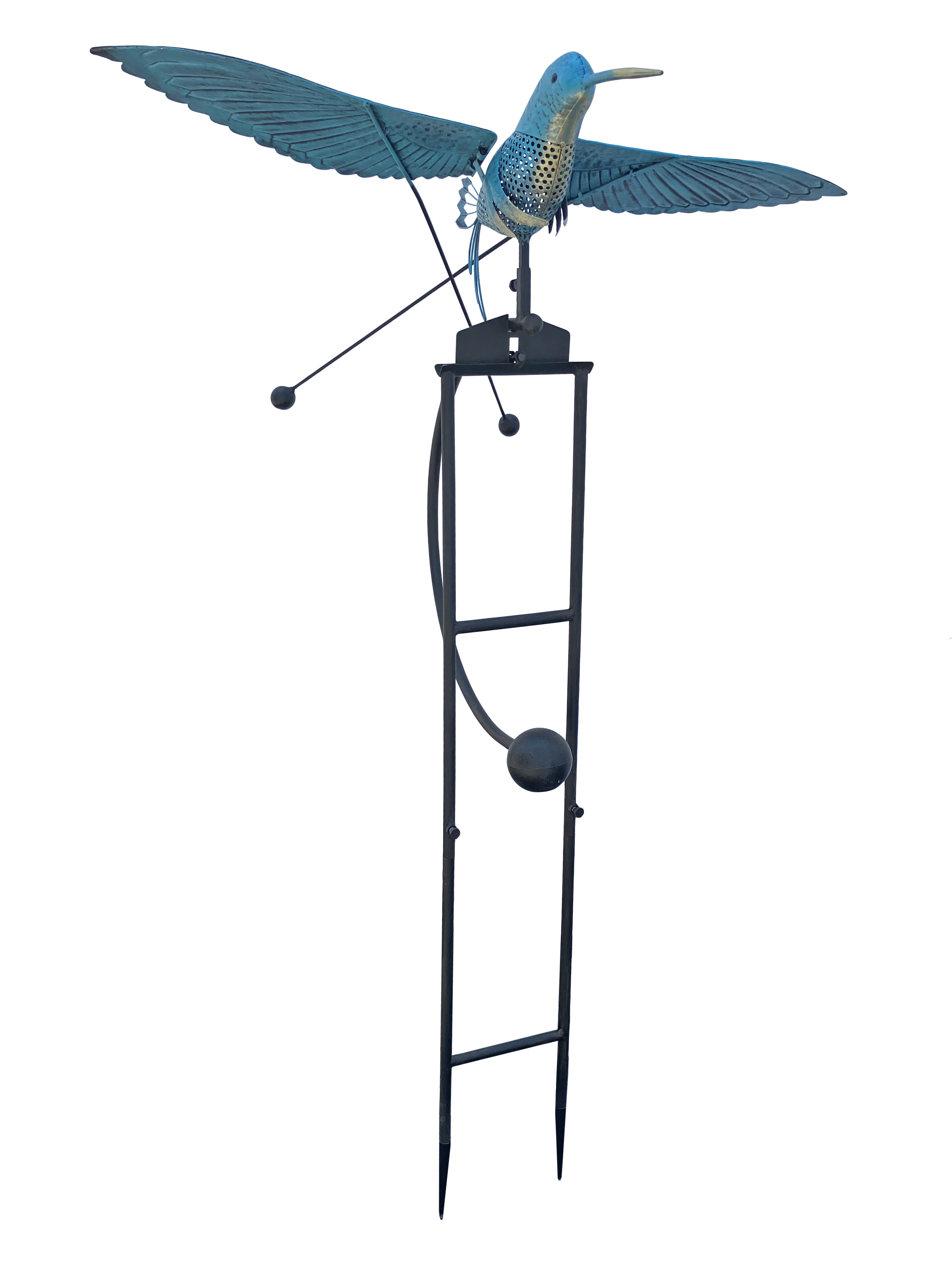 Continental Art Center Blue Rocking Metal Rustic Hummingbird Balancer ...
