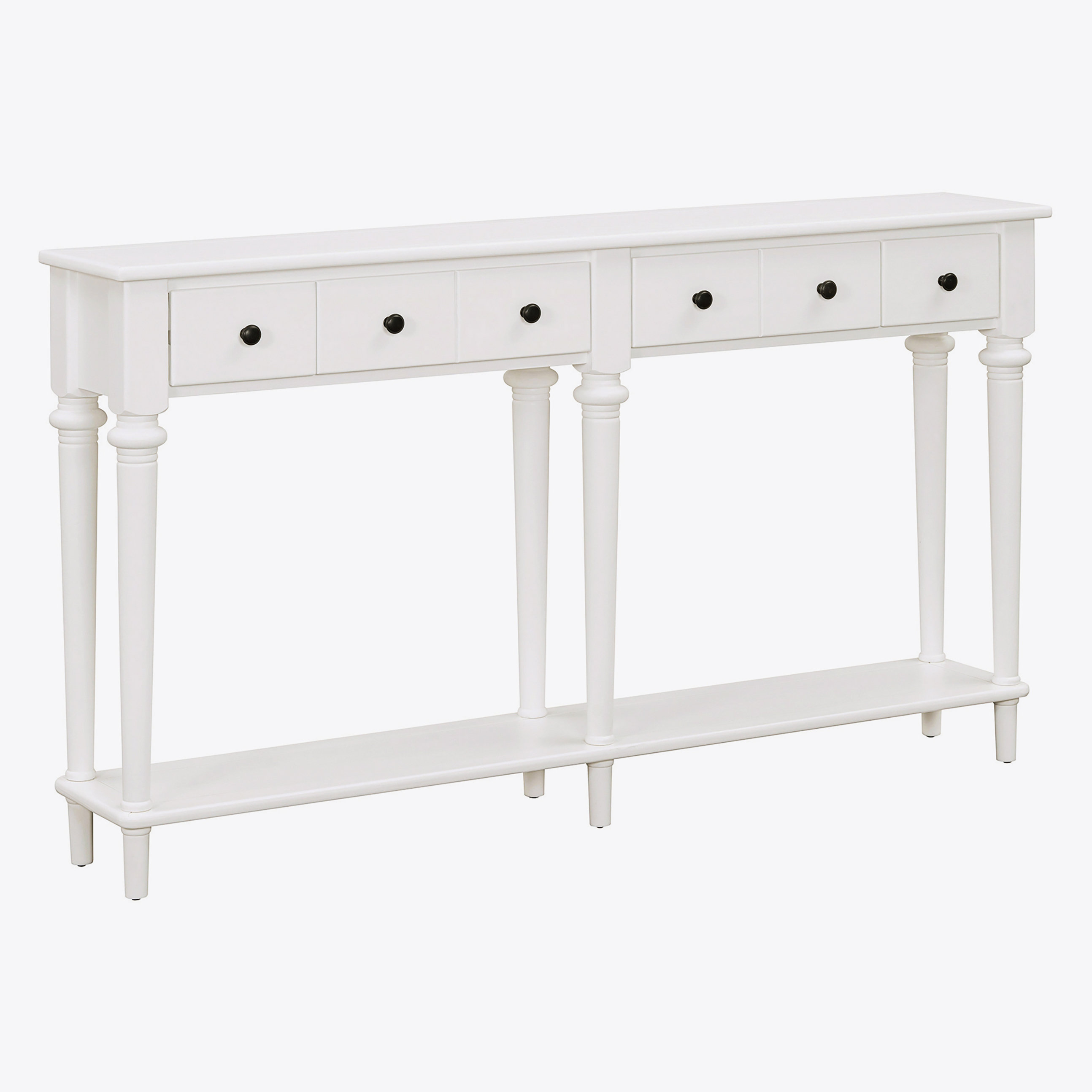Alcott Hill® Retro Console Table with 4 Drawers and Open Shelf, perfect ...