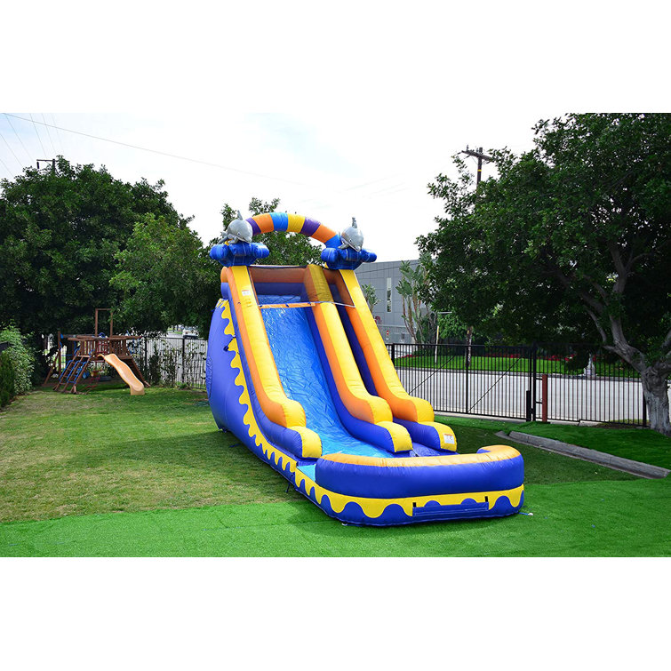 JumpOrange 18 FT Dolphin Splash Commercial Grade Water Slide with Pool ...