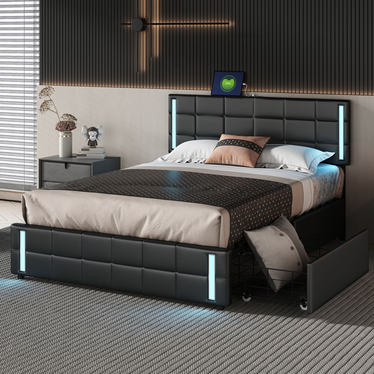 Brayden Studio® Casch Upholstered Platform Storage Bed | Wayfair