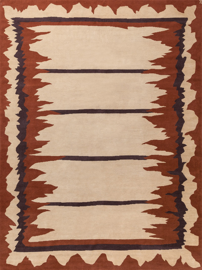 New Moon Rugs Mesa Southwestern Hand-Knotted Wool Area Rug in Tan ...