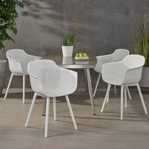 Modern White Outdoor Dining Chairs | AllModern