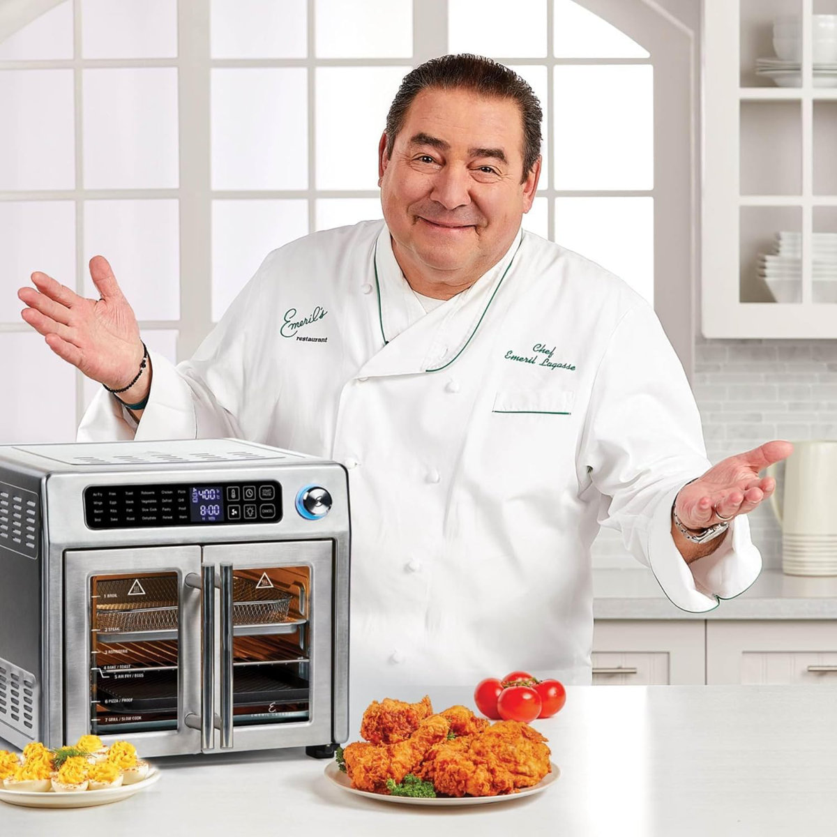 Emeril Lagasse Extra Large French Door Air Fryer Toaster Oven Combo, 25 ...