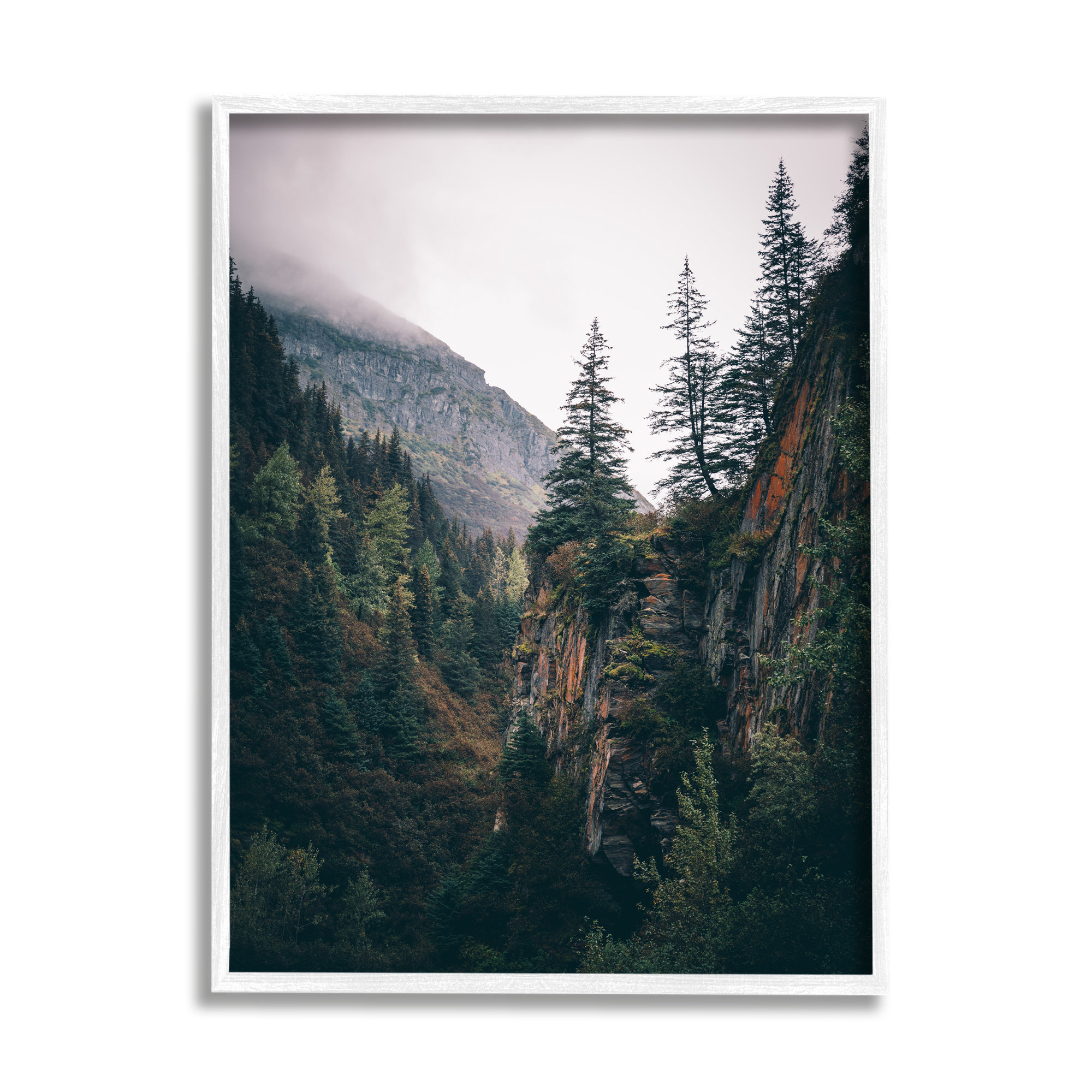 Stupell Industries Rustic Mountain Landscape Framed Giclee Art by ...