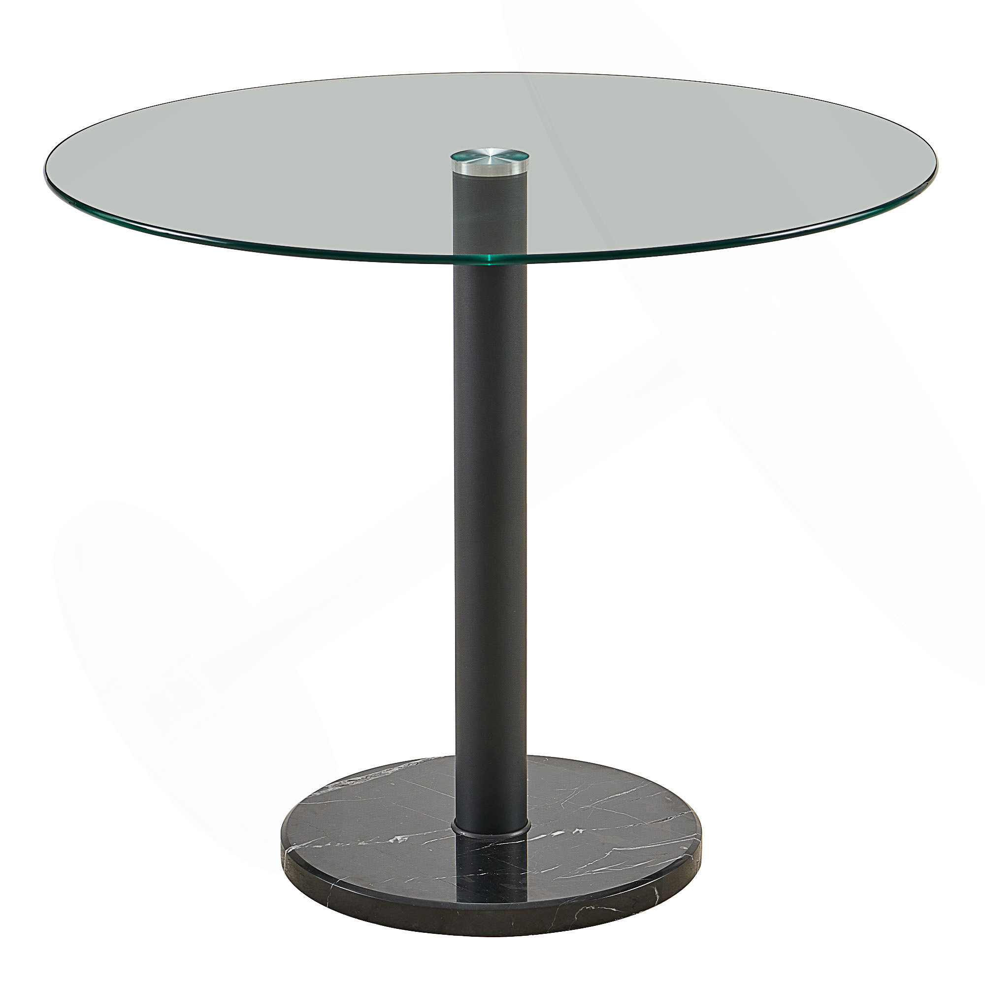 Wrought Studio™ Modern Round Kitchen Table With Glass Top, Round Dining ...