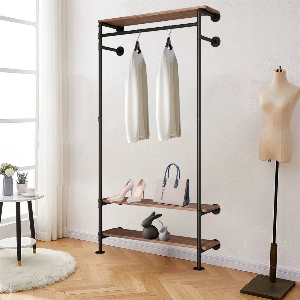 LIWEI Wall Mounted Garment Rack - Wayfair Canada