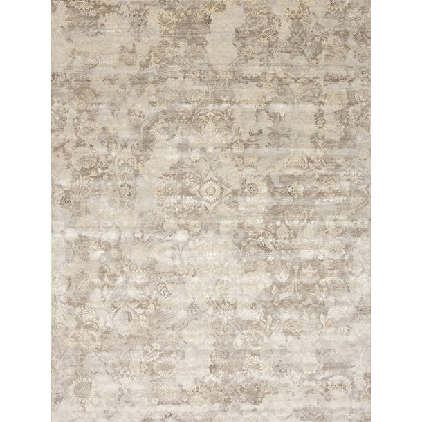 Samad Rugs Paradise Floral Hand Knotted Wool/Silk Area Rug in Copper ...