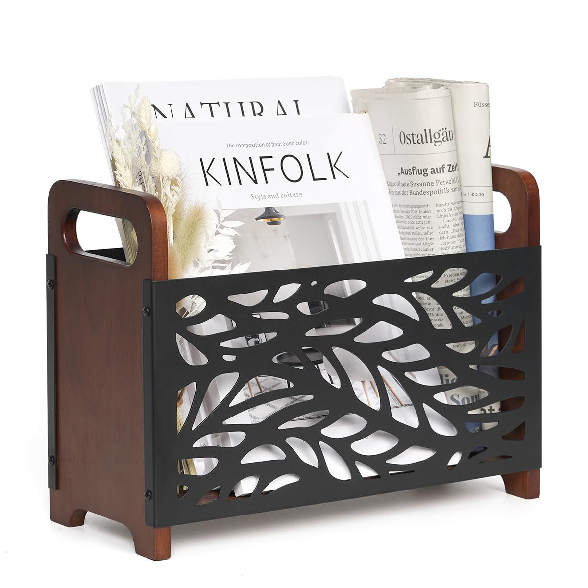 Mercer41 Magazine Holder,Wood Magazine Rack,Rustic Magazine File Holder ...