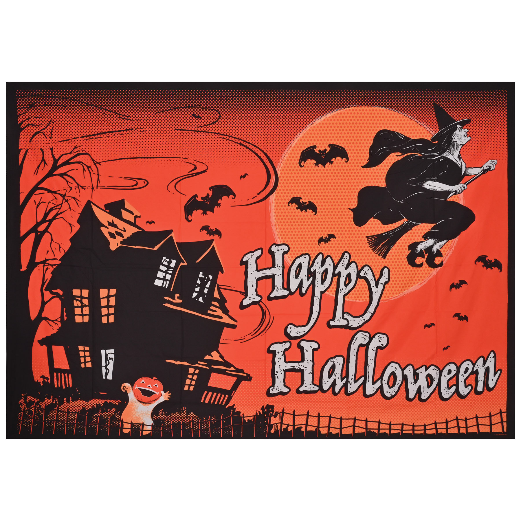 Darby Home Co Vintage Halloween Fabric Backdrop | Wayfair