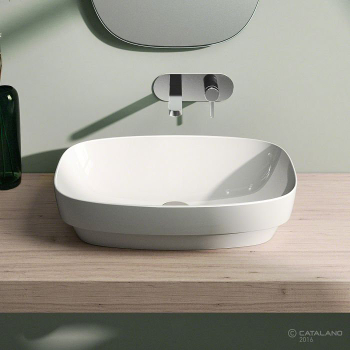 Catalano Green Gloss White Fireclay Oval Bathroom Sink | Wayfair