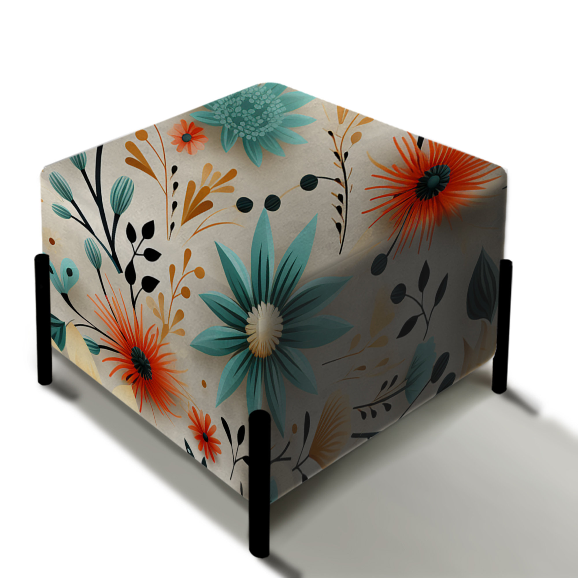 Design Art Multicolor Tribal Fusion Floral Pattern - Floral Square ...