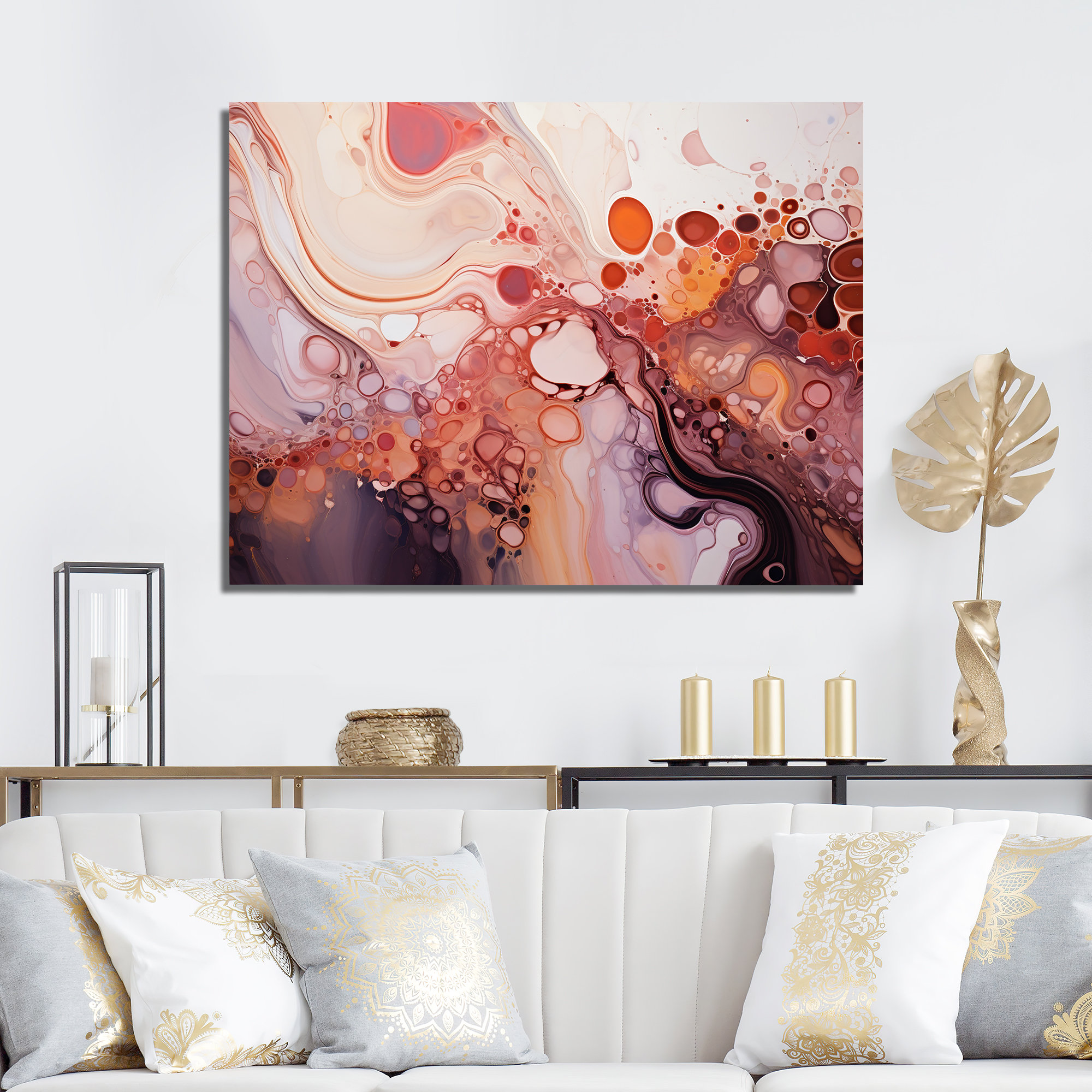 Brayden Studio Pink Abstract Liquid Ink Galaxies II - Liquid Ink ...