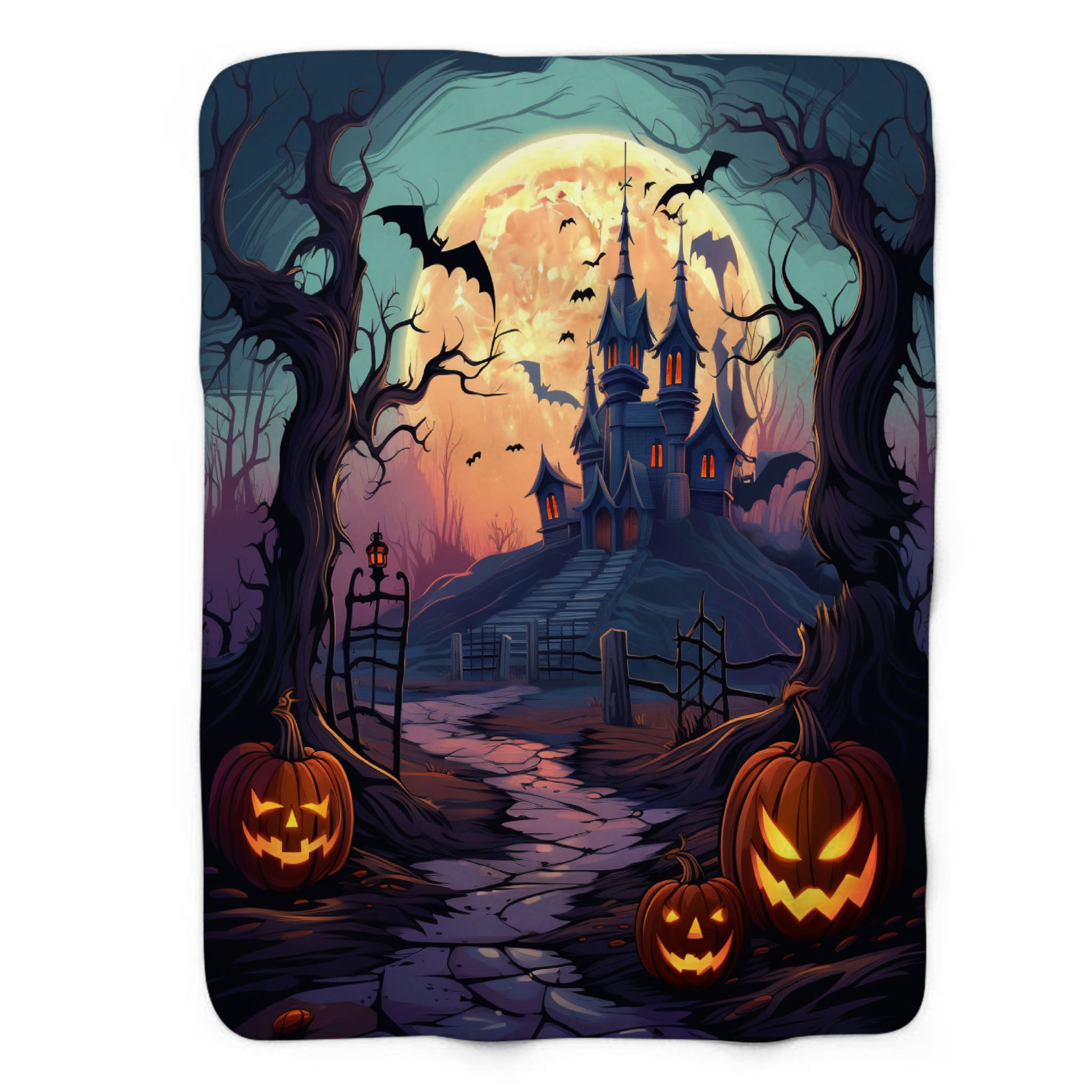 MentionedYou Spooky Structures - 1 Piece Premium Sherpa Blanket | Wayfair