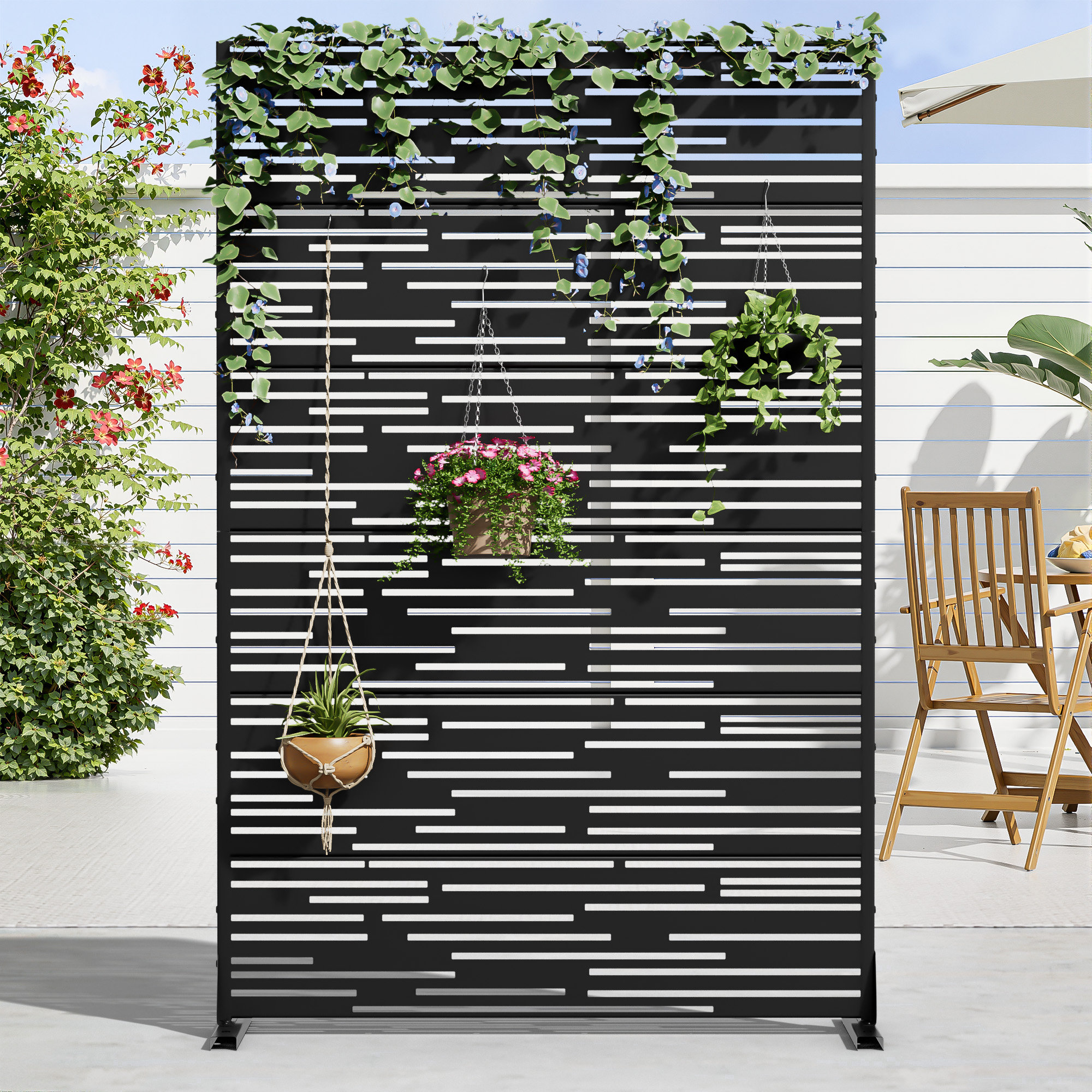 Dovelina Metal Outdoor Garden Privacy Screen Fence Panel - Wayfair Canada