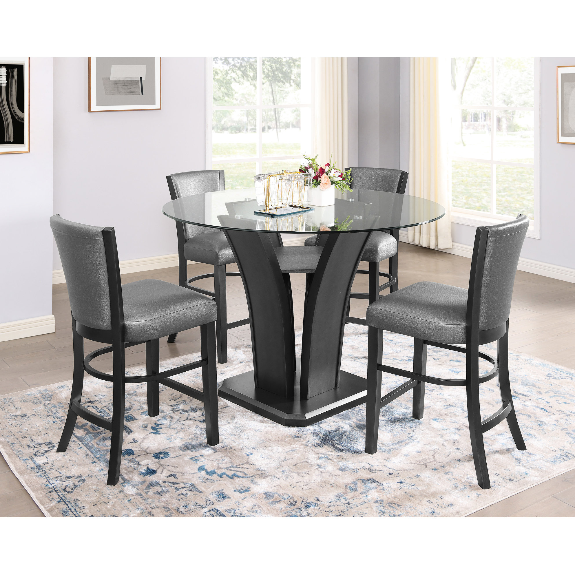 Lark Manor™ Counter Height Dining Chairs With Padded Back - Fabric ...