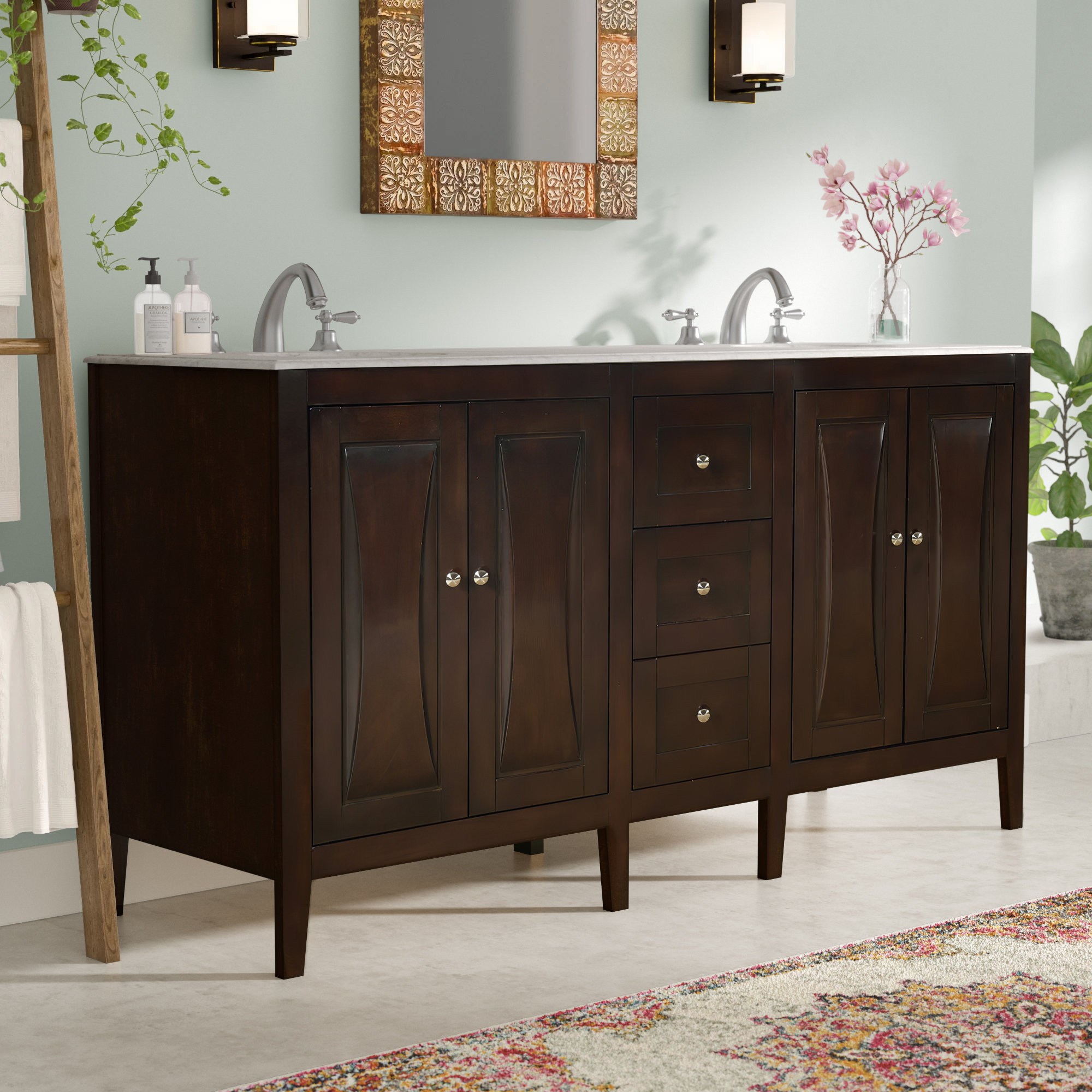 World Menagerie Rubino 68" Double Bathroom Vanity Set & Reviews | Wayfair