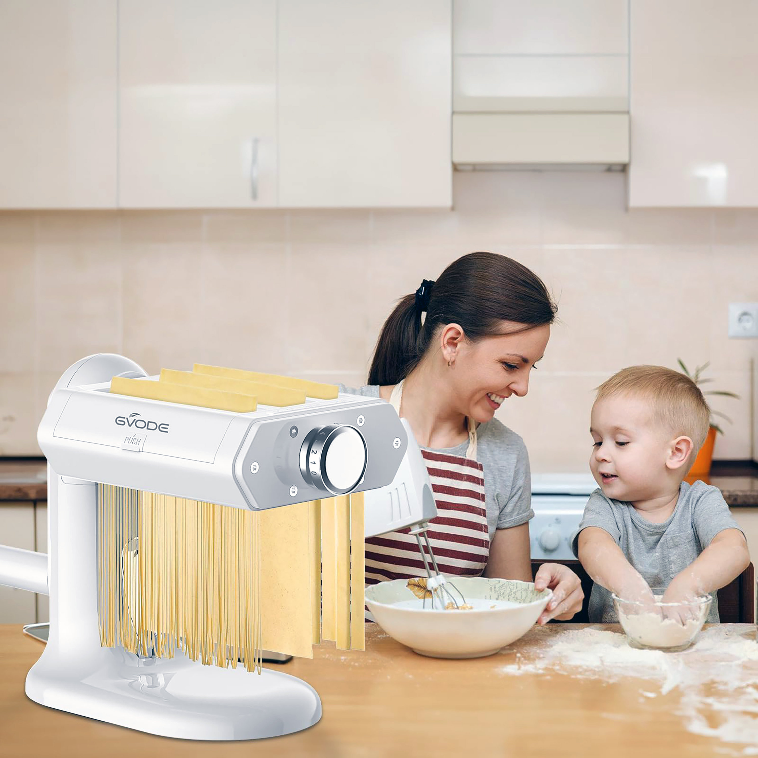 CLOCITYPLUS Manual Pasta Maker Machine,3-In-1 Pasta Maker With 7 ...