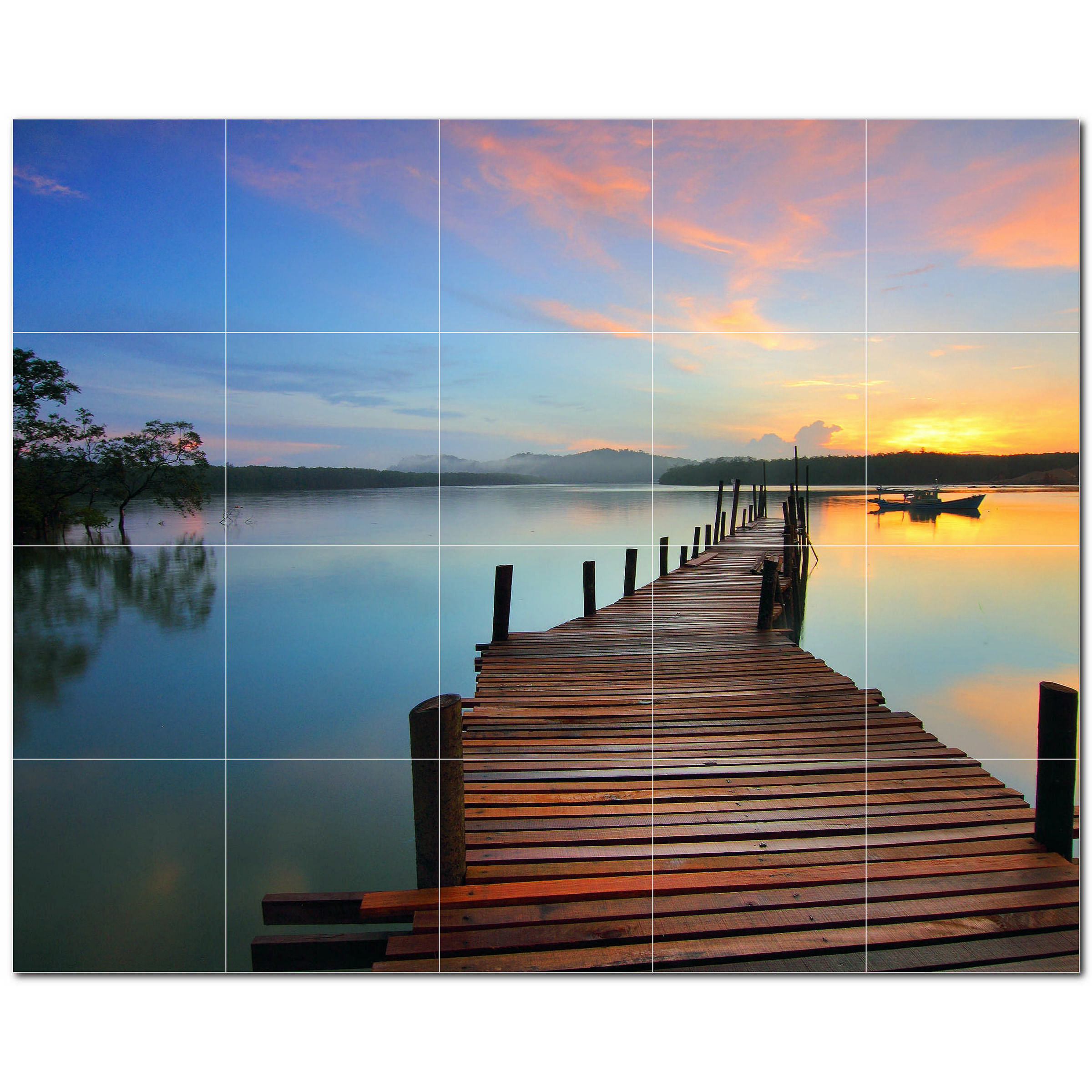 Picture-Tiles.com 30" x 24" Ceramic Bridge Photo Decorative Mural Tile ...
