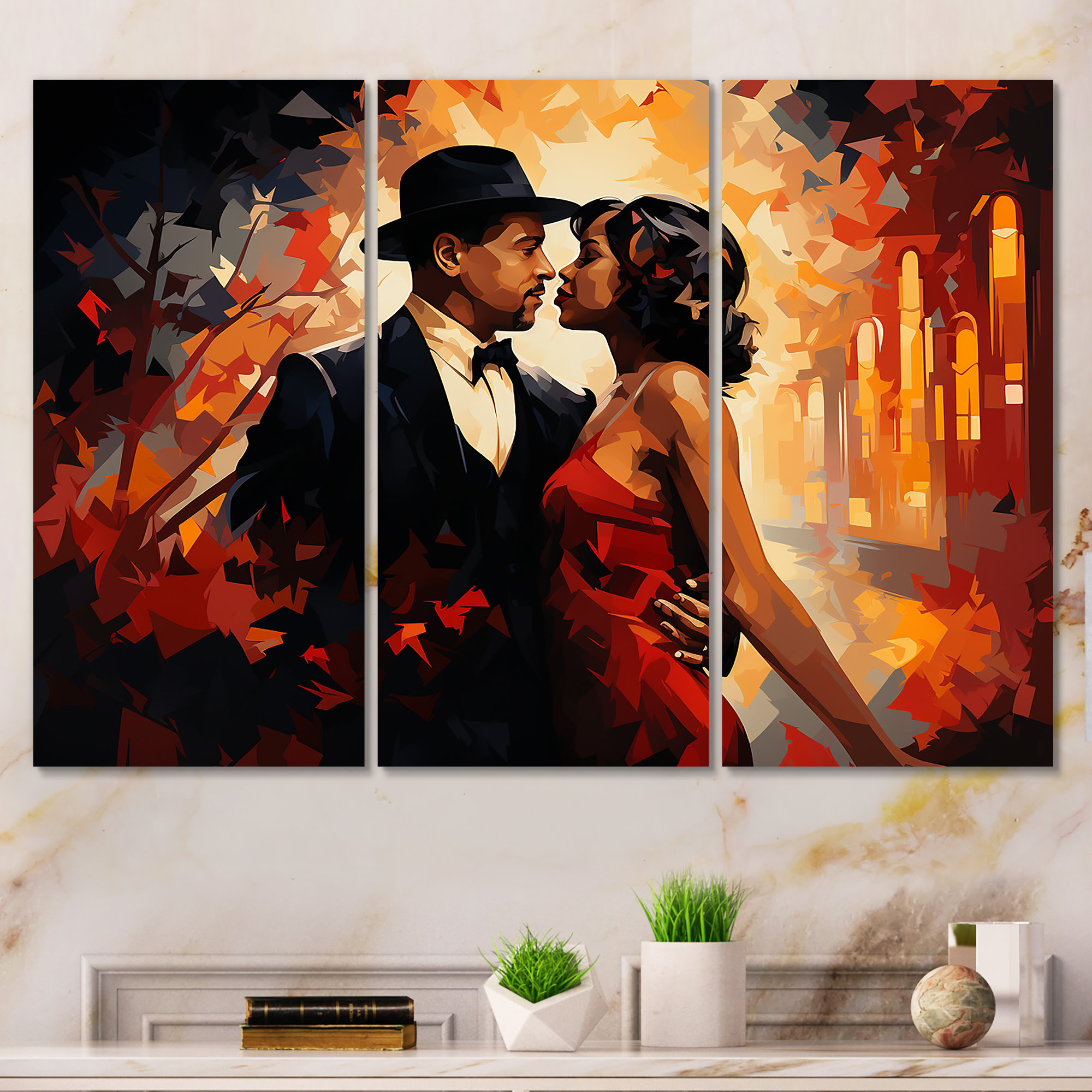 Lark Manor™ Red And Orange Harlem Renaissance Jazz Couple - Harlem ...