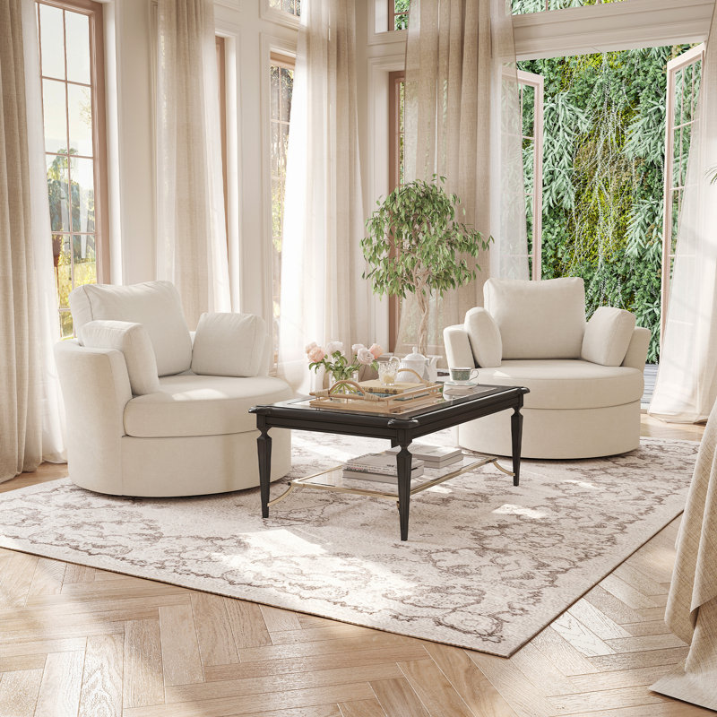 Wade Logan® Berey Slipcovered Swivel Barrel Chair & Reviews | Wayfair