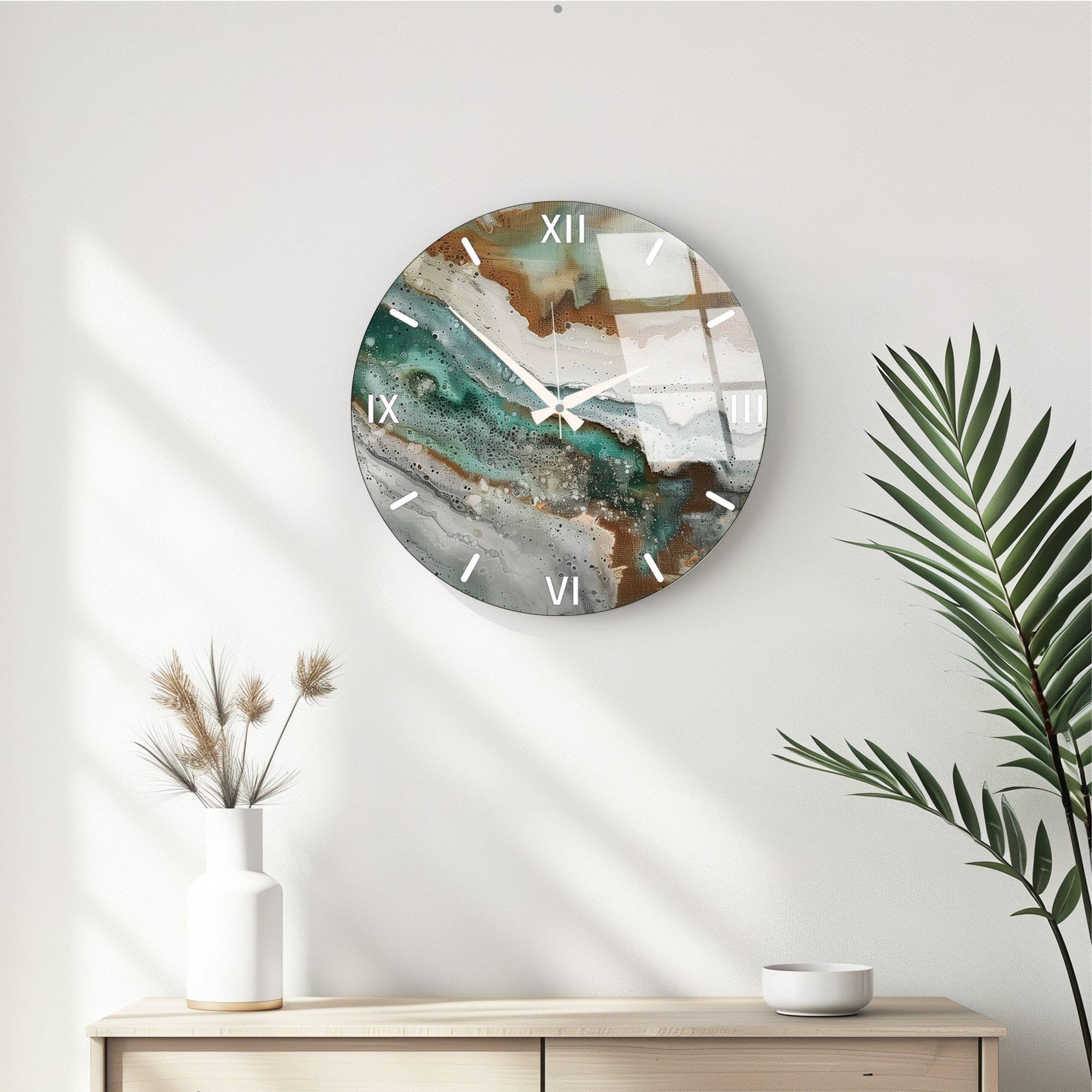 East Urban Home Decorative Glass Wall Clock | Wayfair